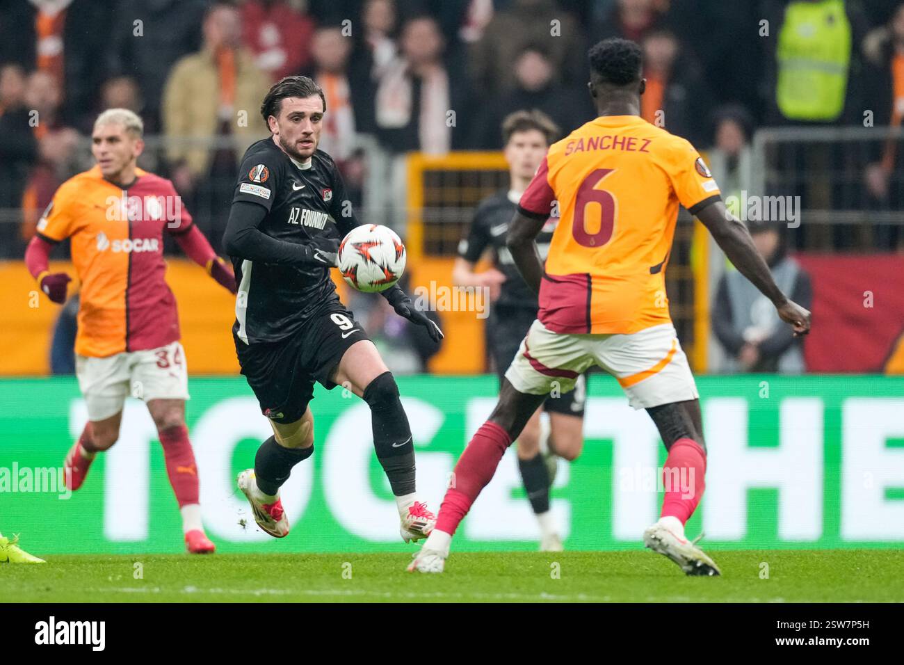 ISTANBUL, TURKEY - FEBRUARY 20: Troy Parrott of AZ Alkmaar runs with ...