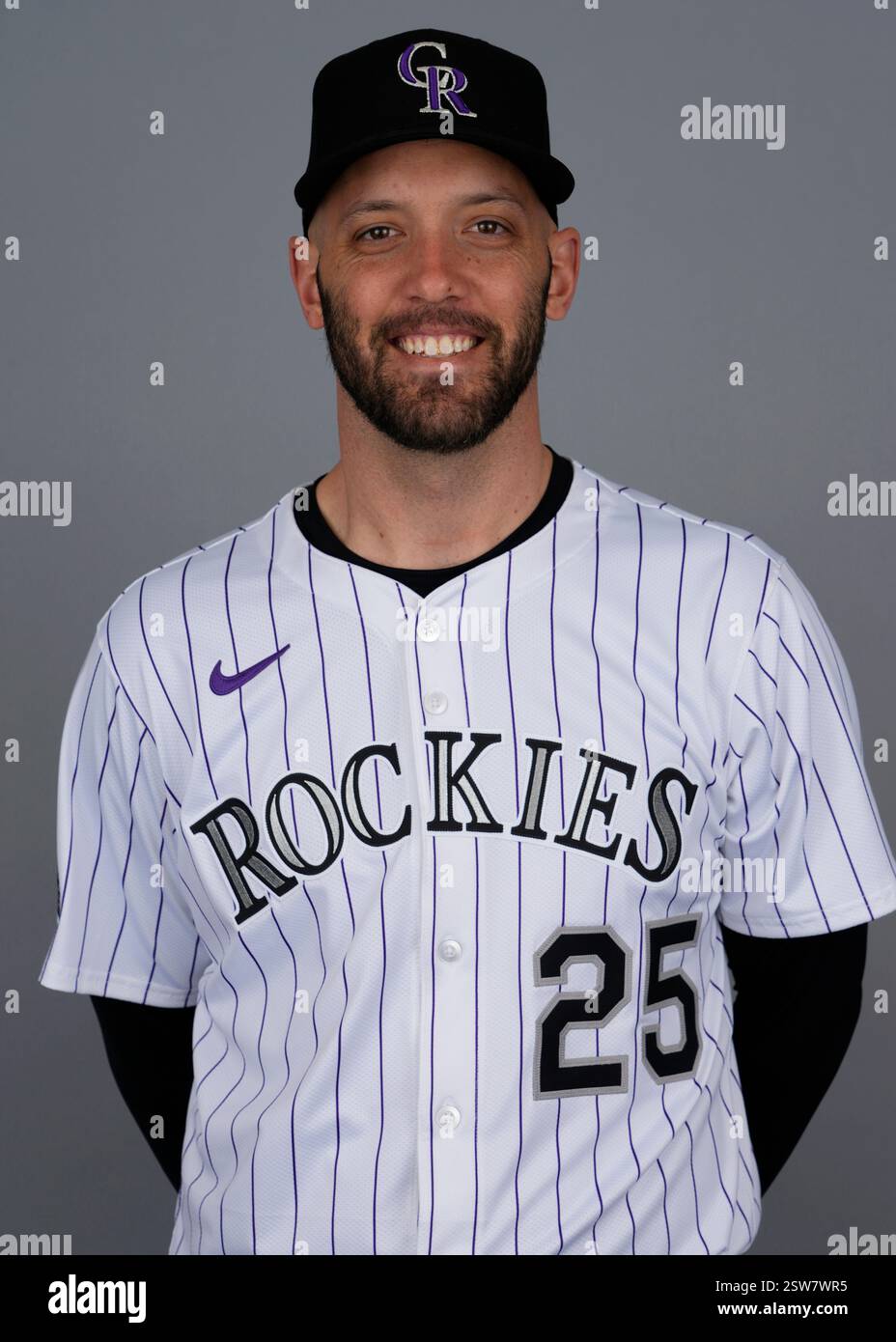 This is a 2025 photo of Jacob Stallings of the Colorado Rockies ...