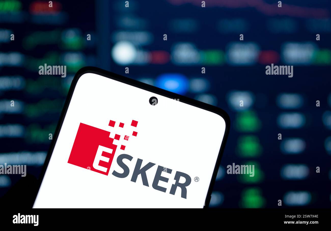 Dhaka, Bangladesh- 19 Oct 2024: Esker logo is displayed on smartphone Stock Photo - Alamy
