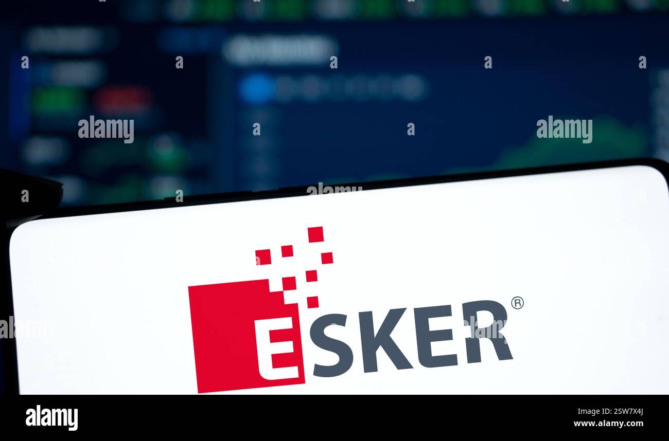 Dhaka, Bangladesh- 19 Oct 2024: Esker logo is displayed on smartphone Stock Photo - Alamy
