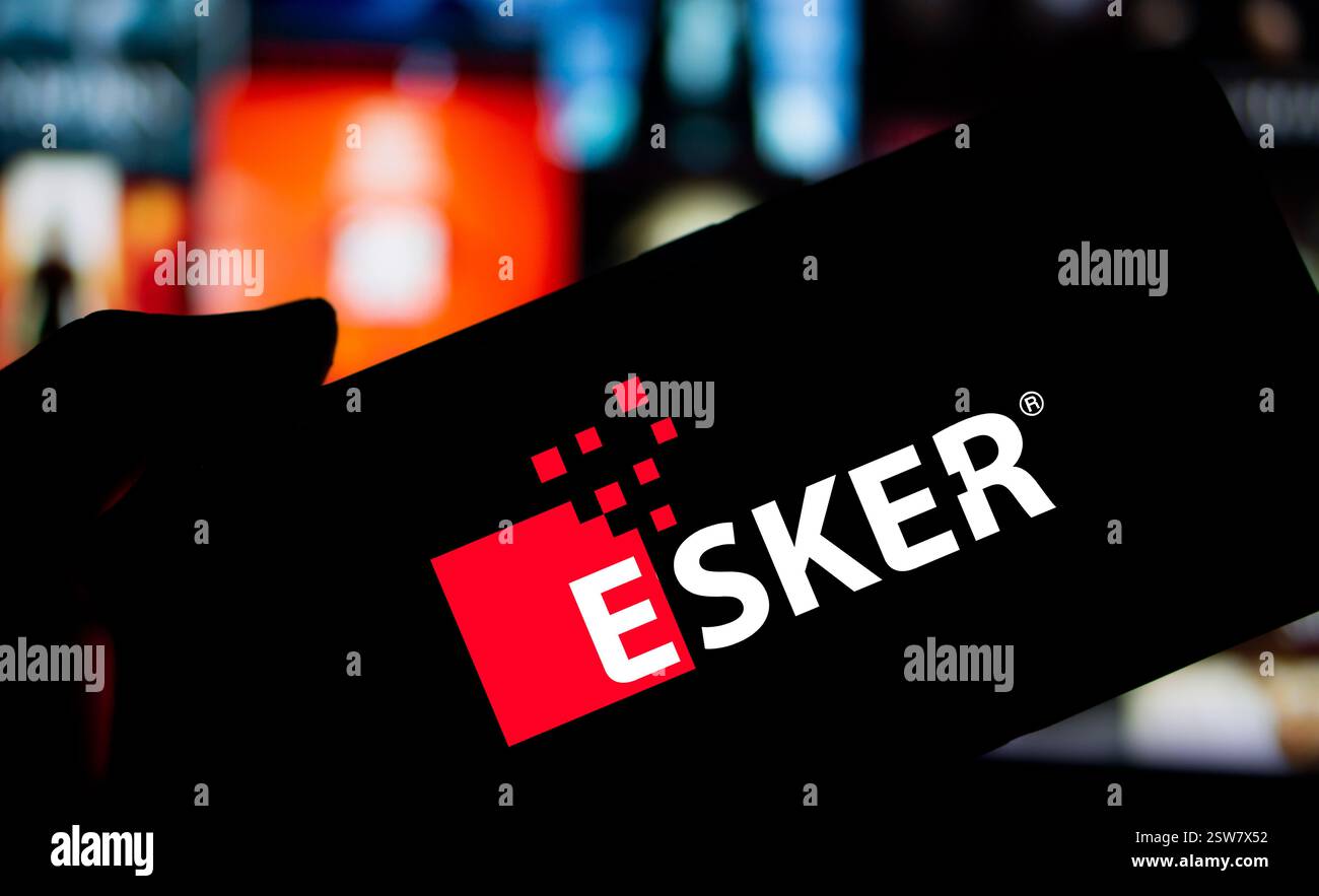 Dhaka, Bangladesh- 19 Oct 2024: Esker logo is displayed on smartphone Stock Photo - Alamy