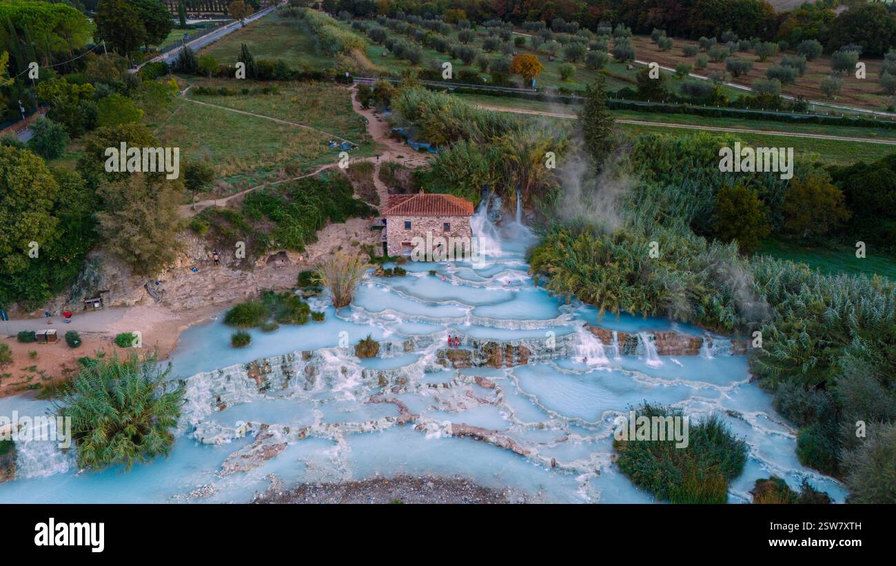 Natural beauty of Saturnia thermal baths amidst scenic Tuscany in Italy ...