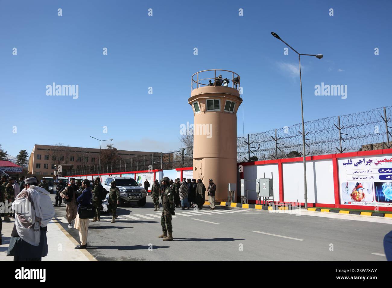Kabul, Afghanistan. 20th Feb, 2025. People visit a hospital turned from ...