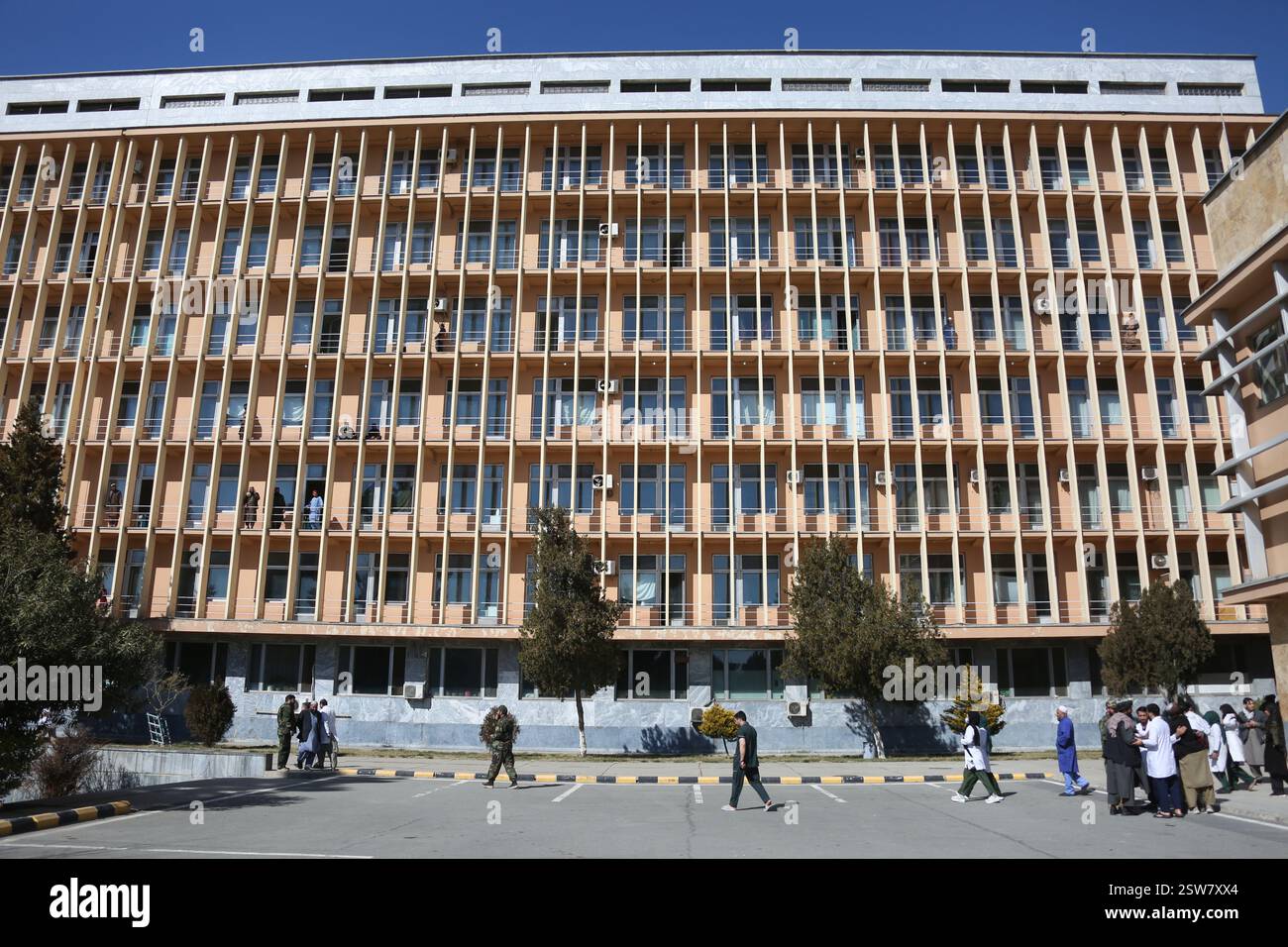 Kabul, Afghanistan. 20th Feb, 2025. People visit a hospital turned from ...