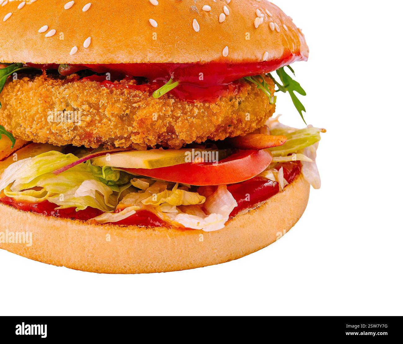 Breaded chicken burger hi-res stock photography and images - Alamy