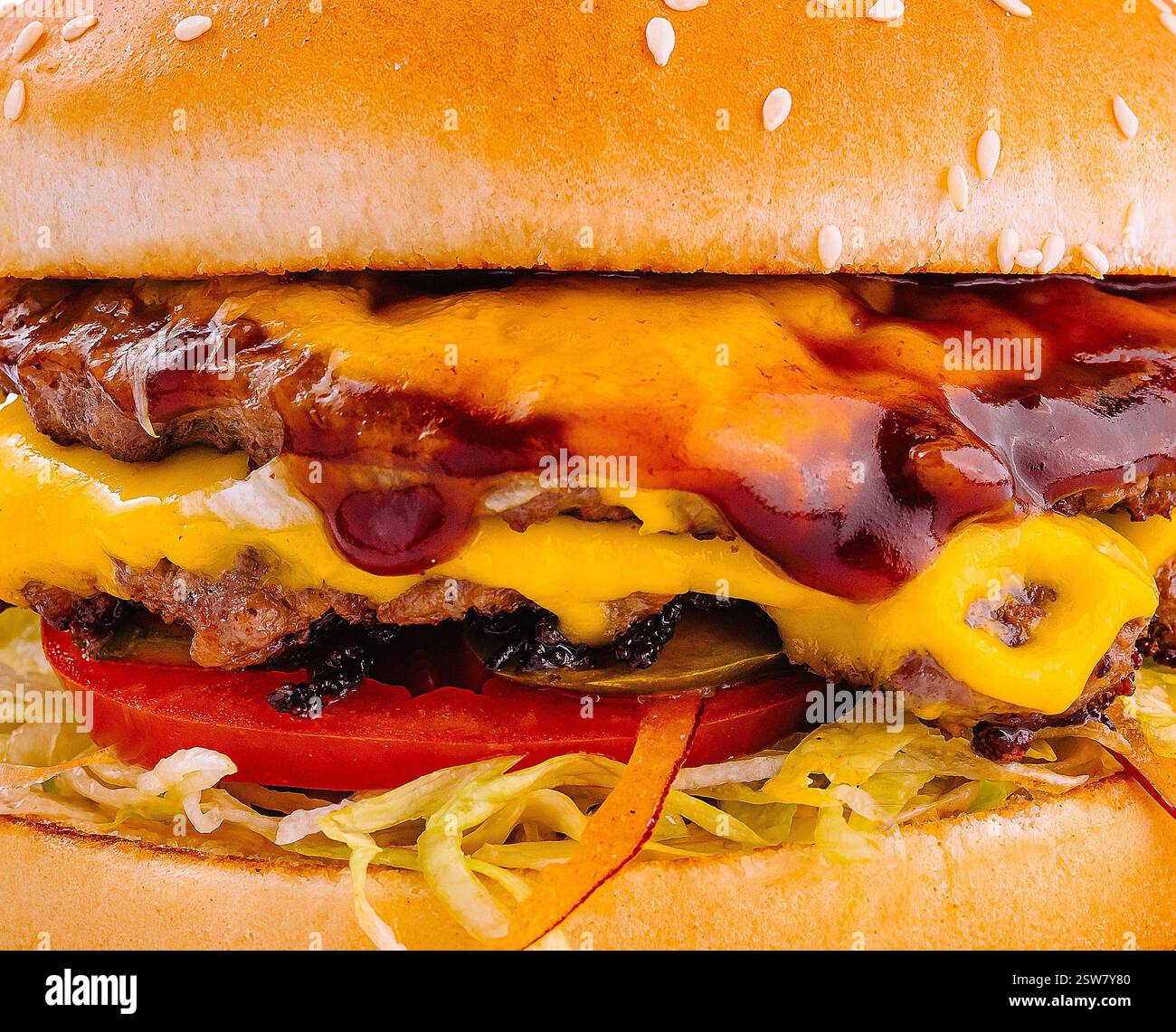 Juicy double cheeseburger lettuce tomato hi-res stock photography and ...