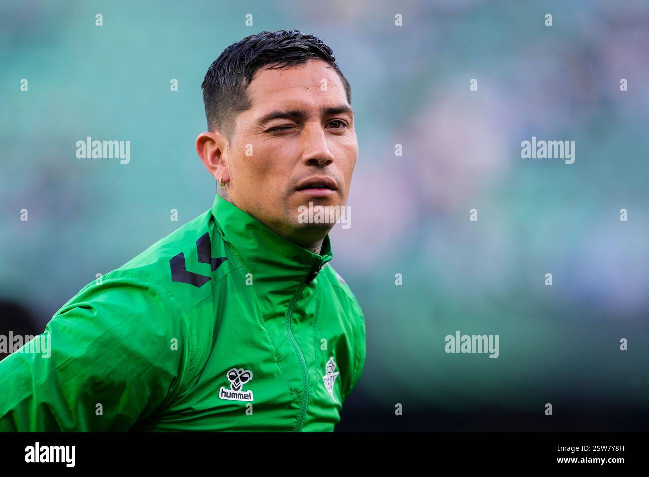 Chimy Avila of Real Betis gestures during the UEFA Europa Conference ...