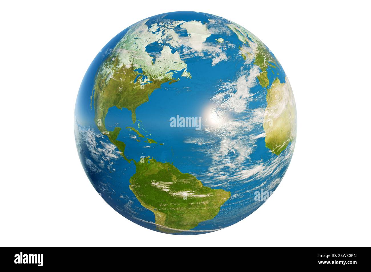Earth globe with vibrant colors representing land and water ...