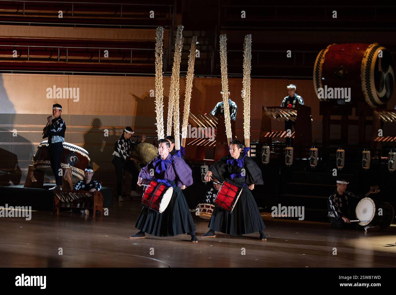 Costa Mesa, California, USA. 11th Feb, 2025. The drum group KODO ...