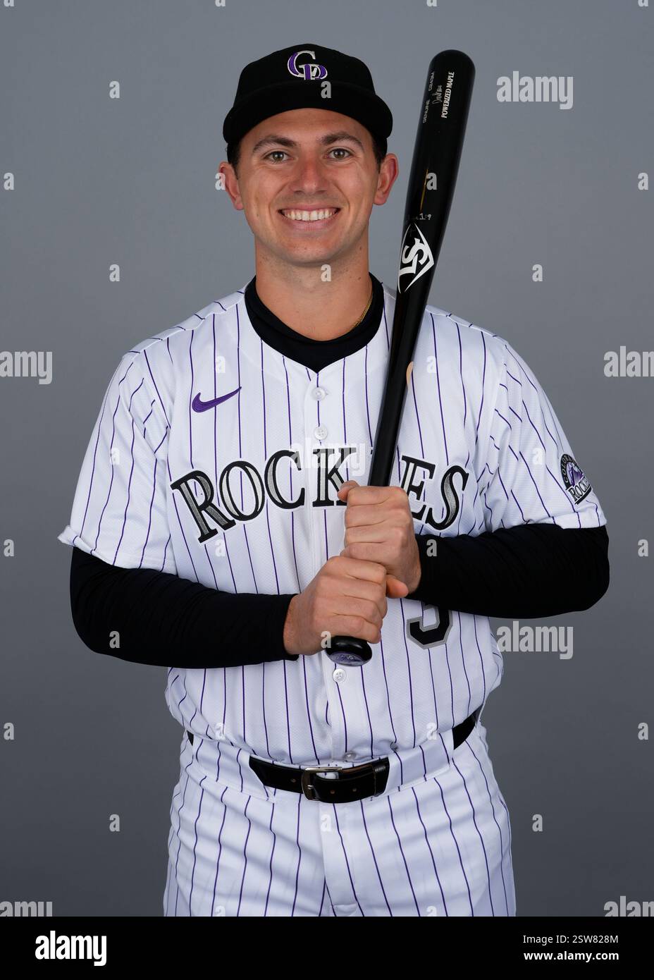 This is a 2025 photo of Drew Romo of the Colorado Rockies baseball team ...