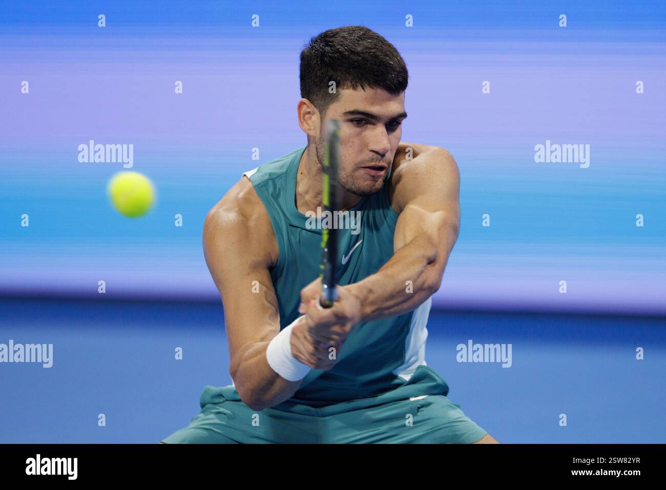 Doha, Qatar. 20th Feb, 2025. Carlos Alcaraz of Spain during the 2025 ...
