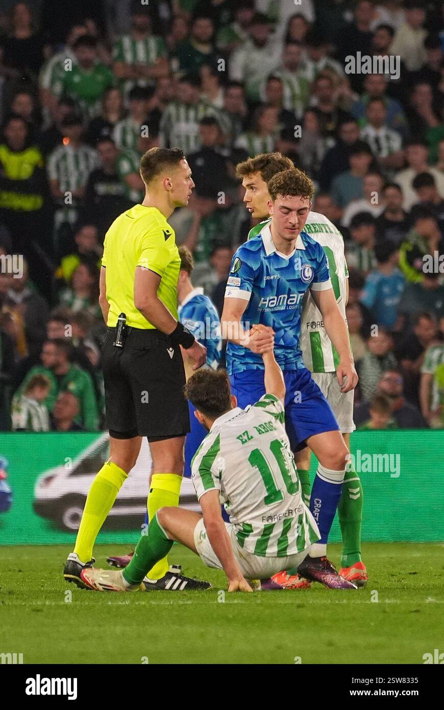 Gent's Mathias Delorge and Betis' Abde Ezzalzouli pictured during a ...