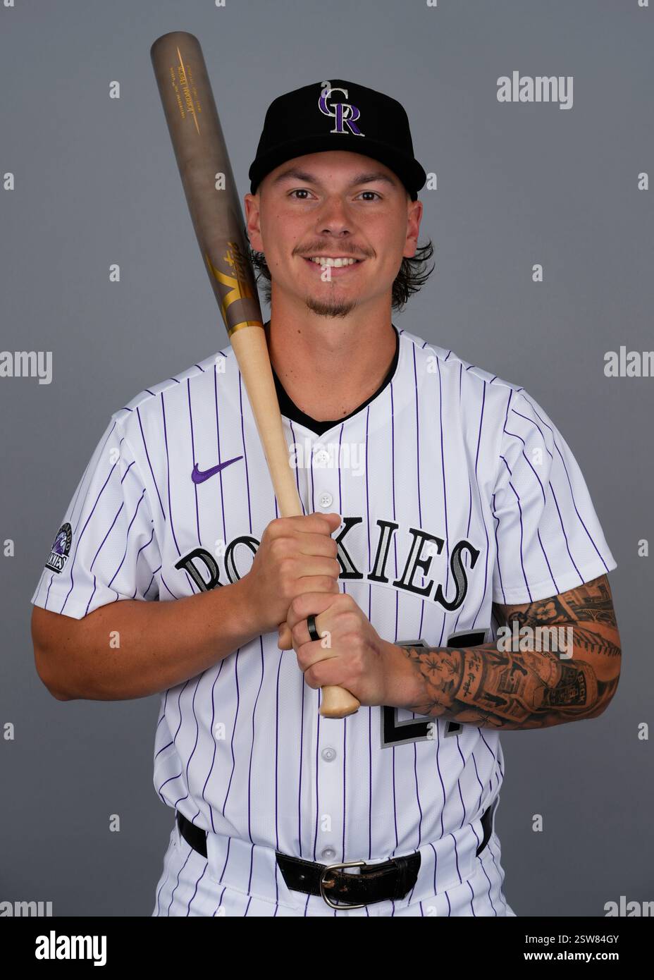This is a 2025 photo of Jordan Beck of the Colorado Rockies baseball ...