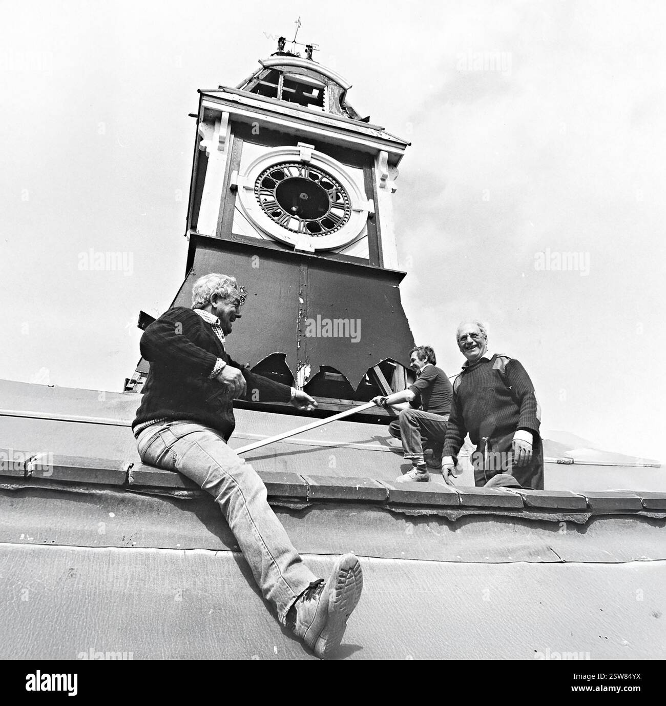 Construction workers Arthur Nock, Peter Price and William Beardsmore ...