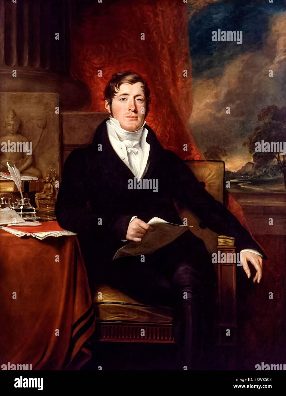Sir Thomas Stamford Bingley Raffles (1781-1826) by English artist George Francis Joseph (1764 ...
