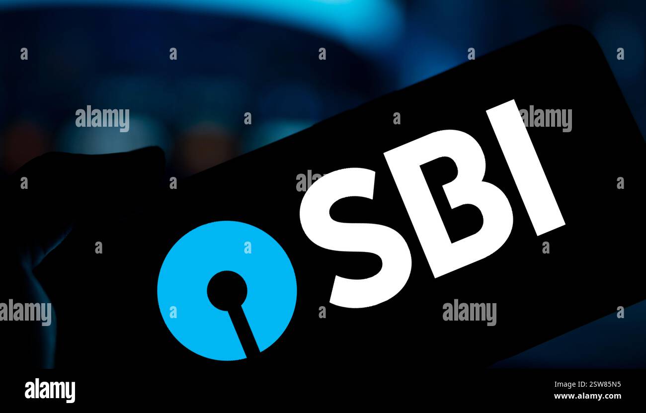 Dhaka, Bangladesh- 22 Oct 2024: SBI ((State Bank of India)) logo is displayed on smartphone ...