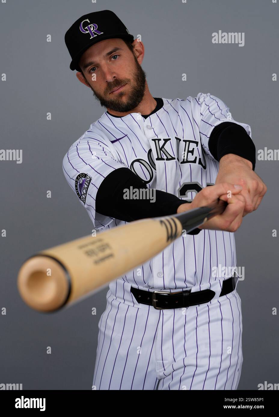 This is a 2025 photo of Austin Nola of the Colorado Rockies baseball ...