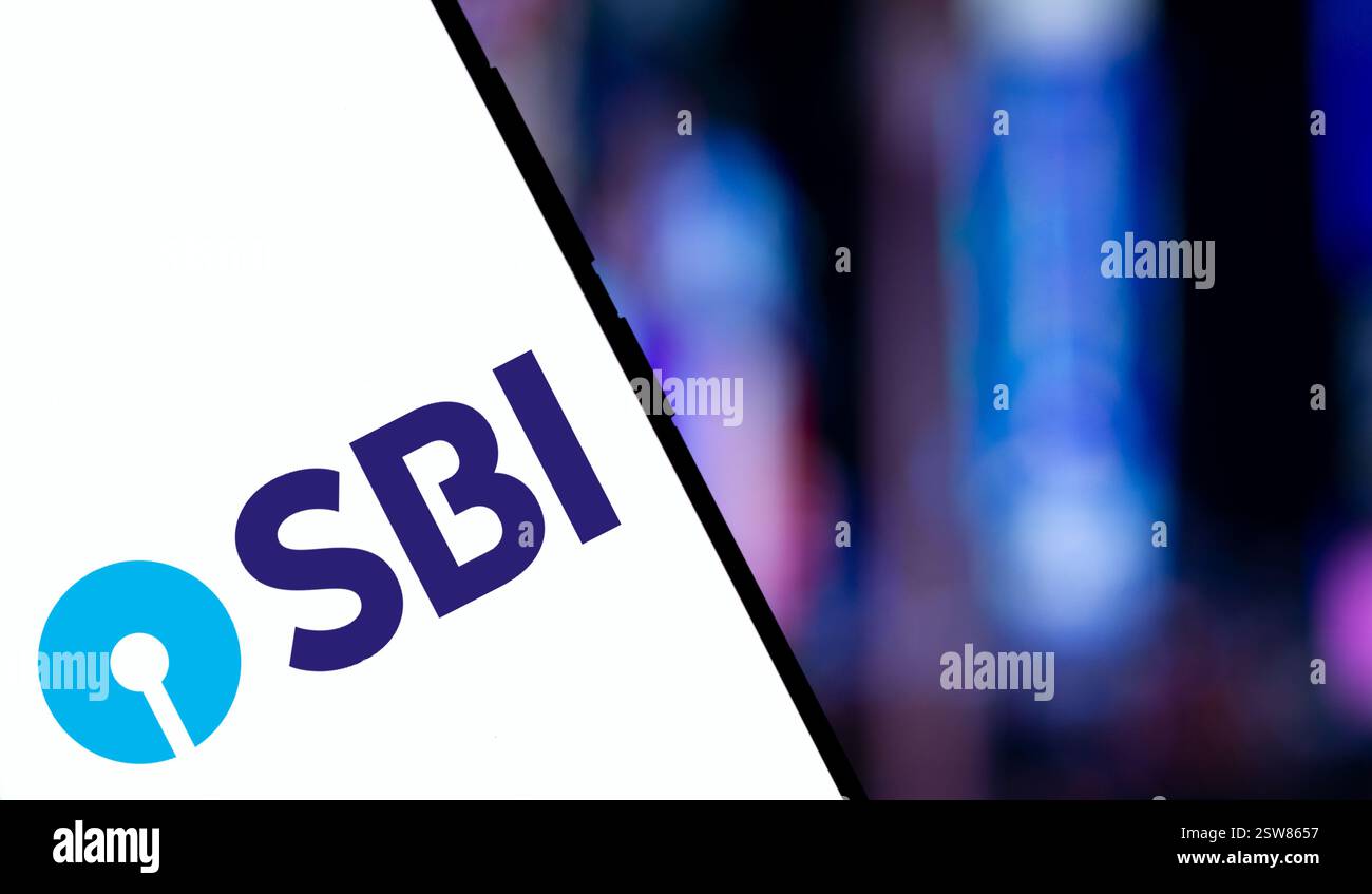 Dhaka, Bangladesh- 22 Oct 2024: SBI ((State Bank of India)) logo is displayed on smartphone ...
