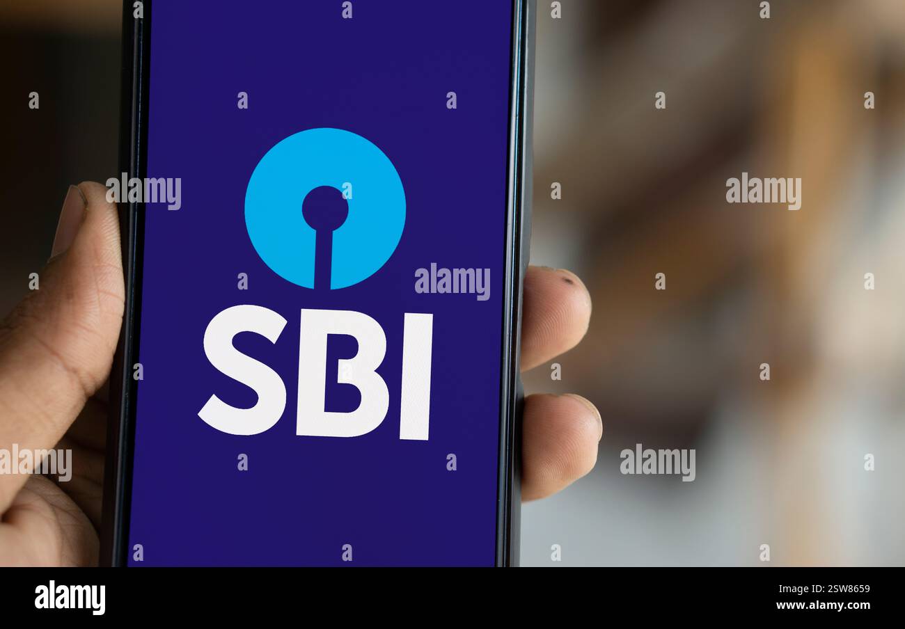Dhaka, Bangladesh- 22 Oct 2024: SBI ((State Bank of India)) logo is displayed on smartphone ...
