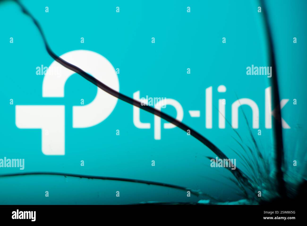Dhaka, Bangladesh- 22 Oct 2024: TP-Link logo is visible on broken glass Stock Photo - Alamy