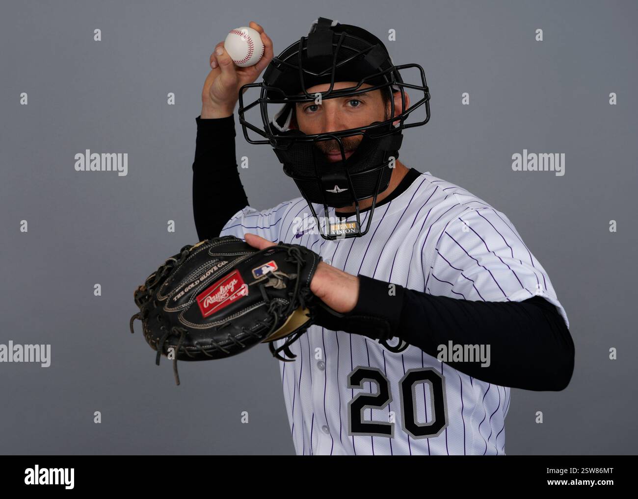 This is a 2025 photo of Austin Nola of the Colorado Rockies baseball ...