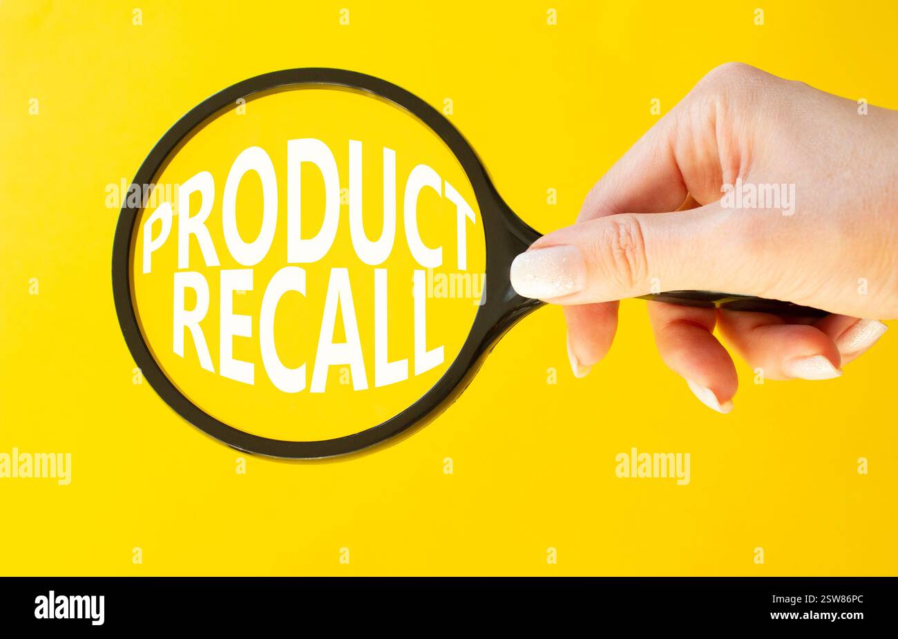 Product recall symbol. Concept words Product recall on magnifying glass ...
