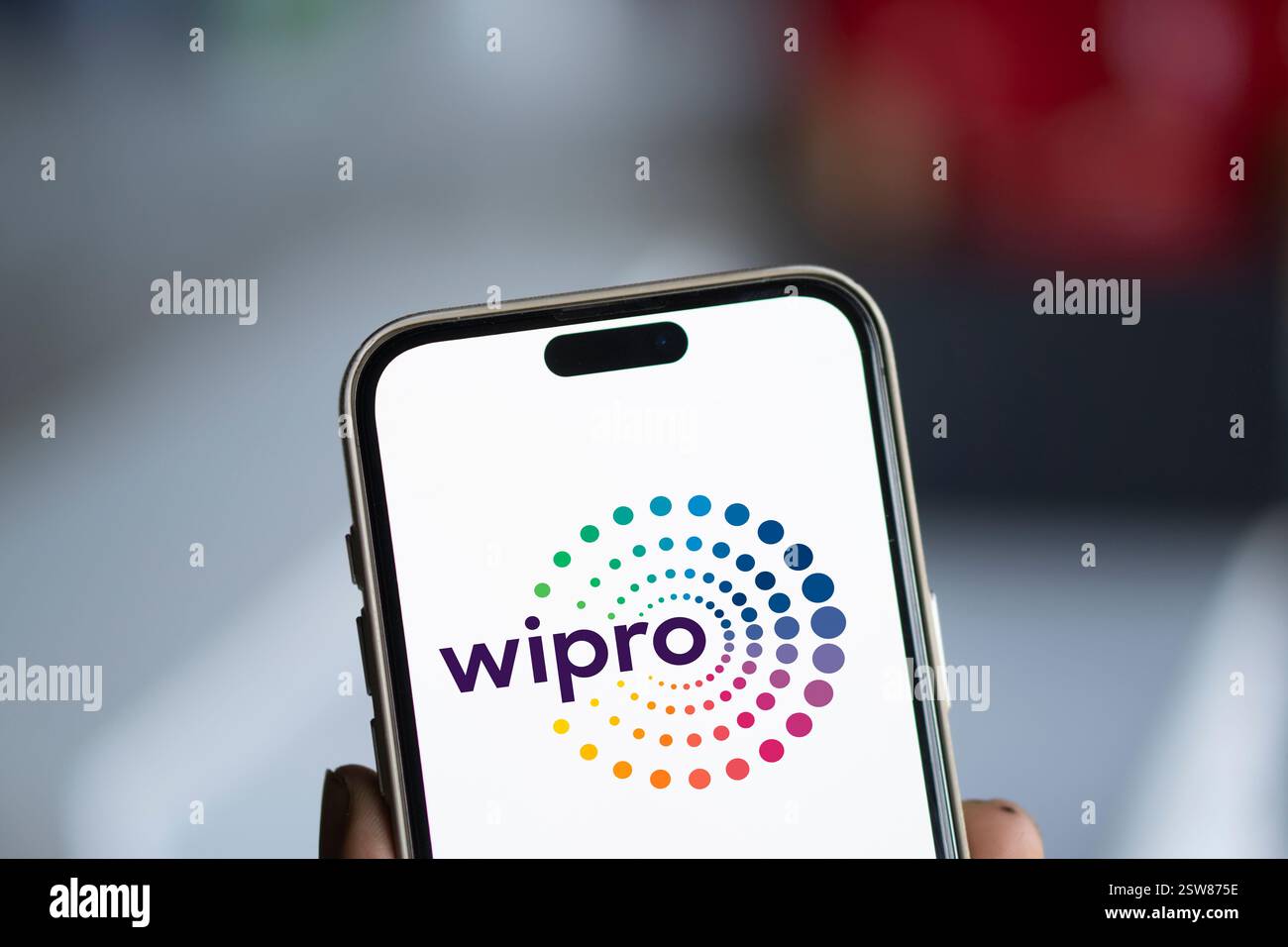Dhaka, Bangladesh- 23 Oct 2924: Wipro logo is displayed on smartphone ...