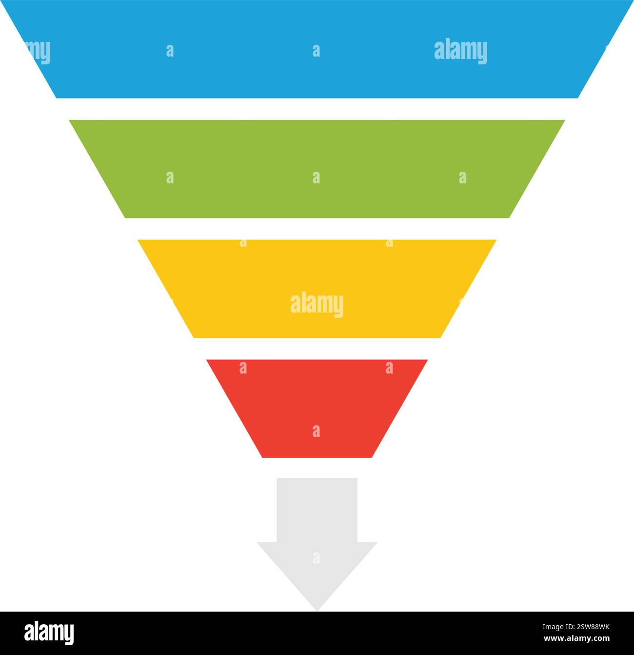 Sale marketing funnels set. Business pyramid template with four steps ...