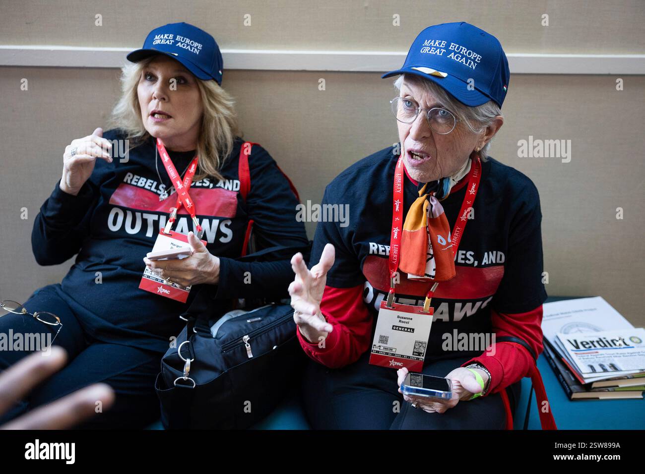 Marguerite Davidson and Suzanne Rocci wear "MAKE EUROPE GREAT AGAIN ...