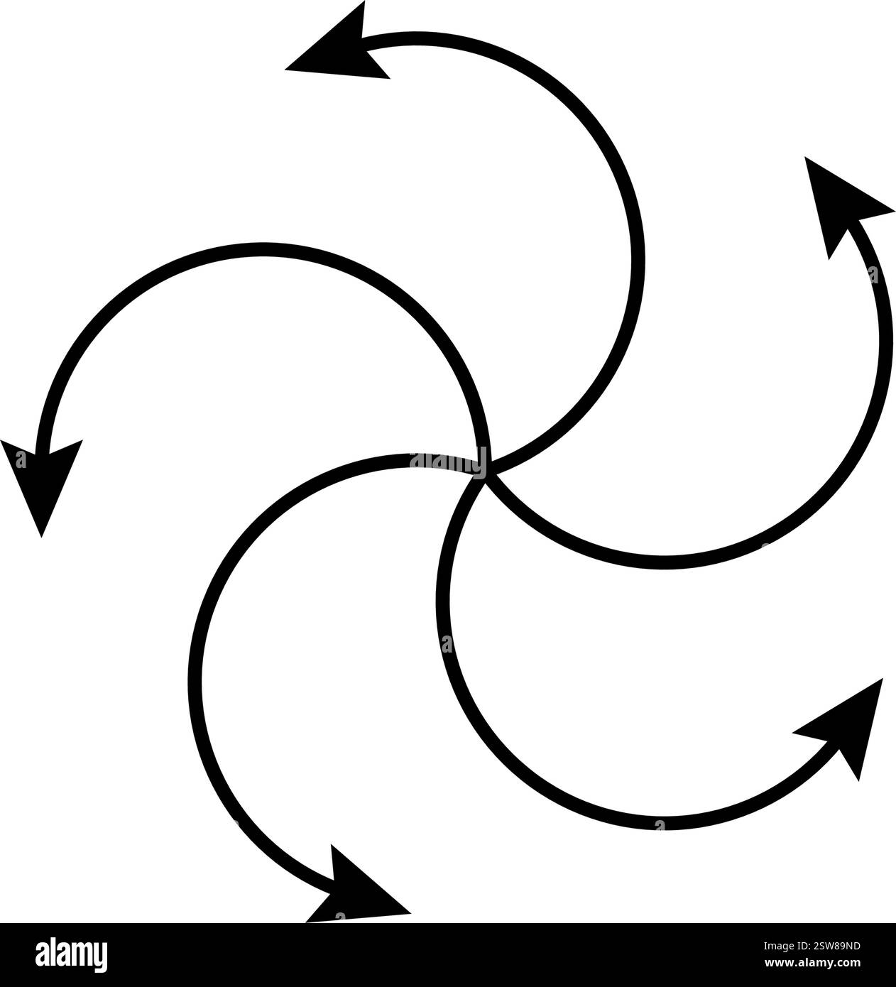 Radial spiral arrow icon. Line centrifuge concentric arrows. Motion ...