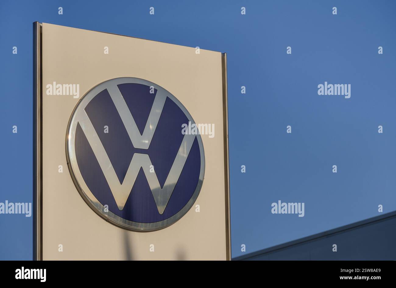 Almaty, Kazakhstan - February 10, 2025: Volkswagen logo on a banner ...