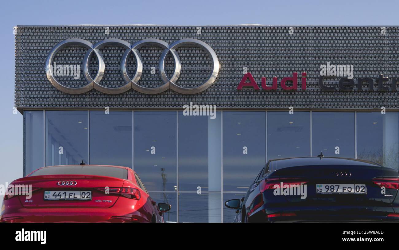 Almaty, Kazakhstan - February 10, 2025: Audi dealership. German car ...