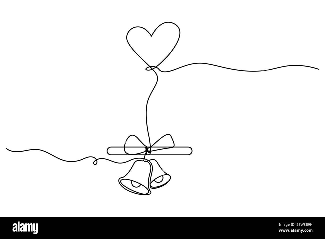 Bell line continuous drawing hi-res stock photography and images - Alamy