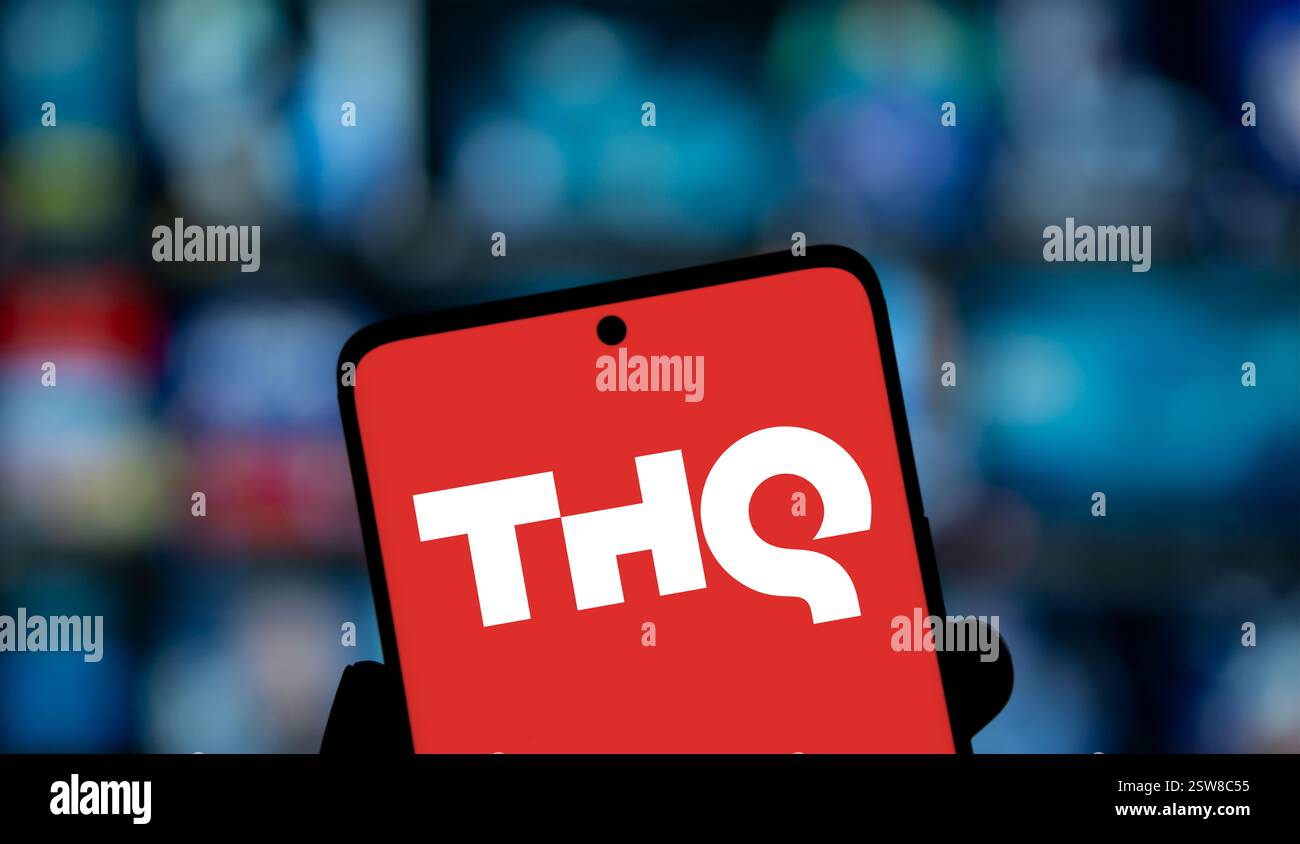 Dhaka, Bangladesh- 24 Oct 2024: THQ logo is displayed on smartphone ...