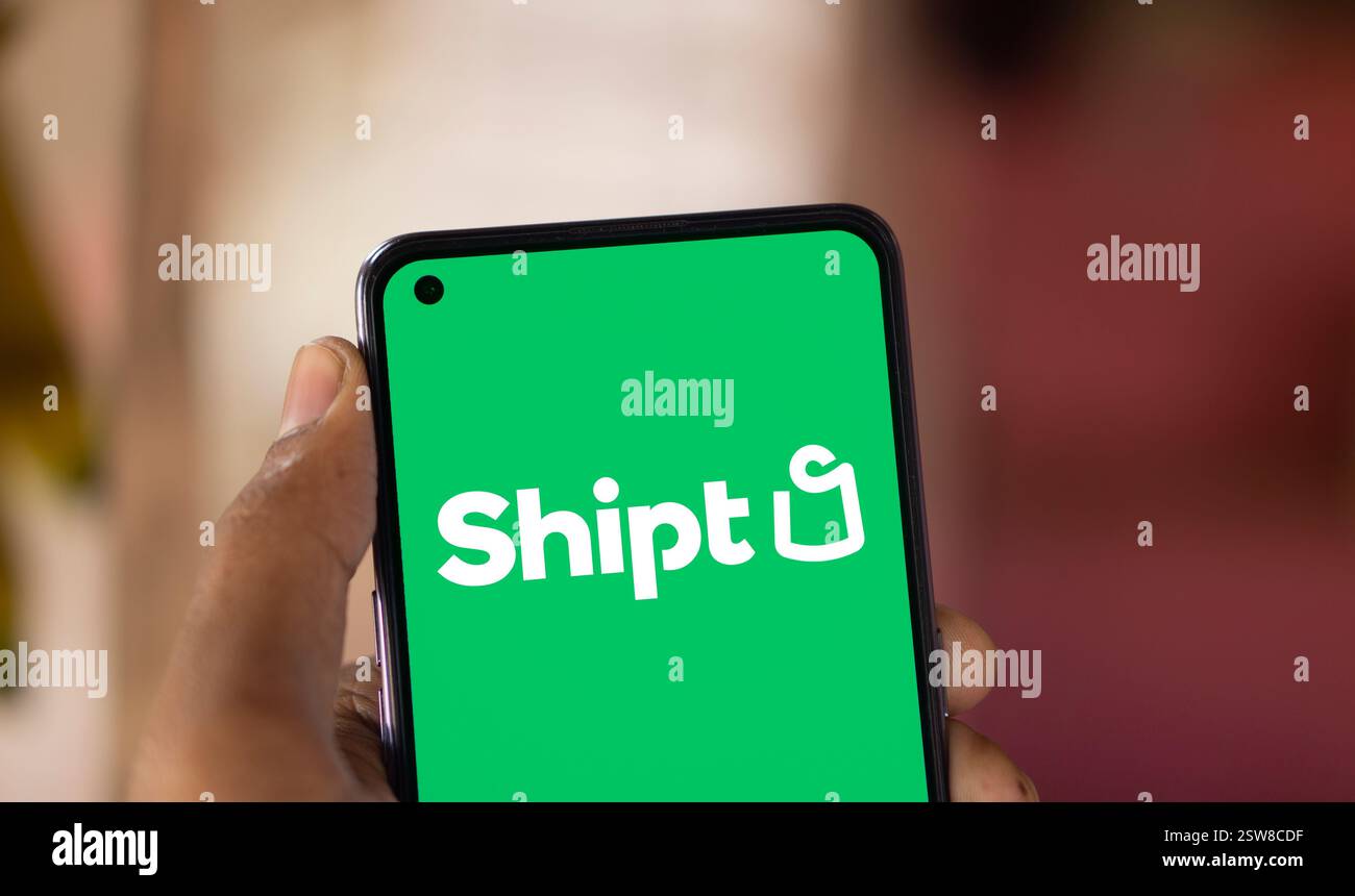 Dhaka, Bangladesh- 24 Oct 2024: Shipt logo is displayed on smartphone ...