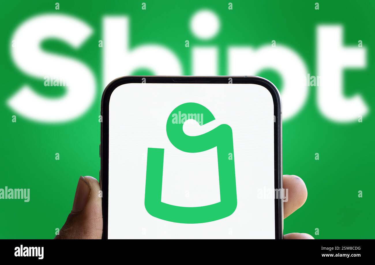 Dhaka, Bangladesh- 24 Oct 2024: Shipt logo is displayed on smartphone ...