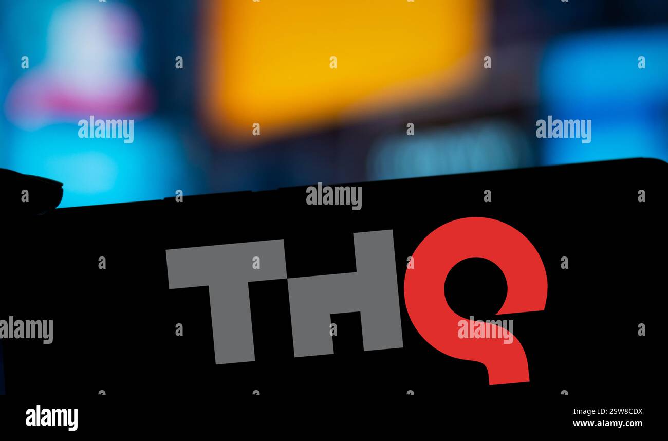 Dhaka, Bangladesh- 24 Oct 2024: THQ logo is displayed on smartphone ...