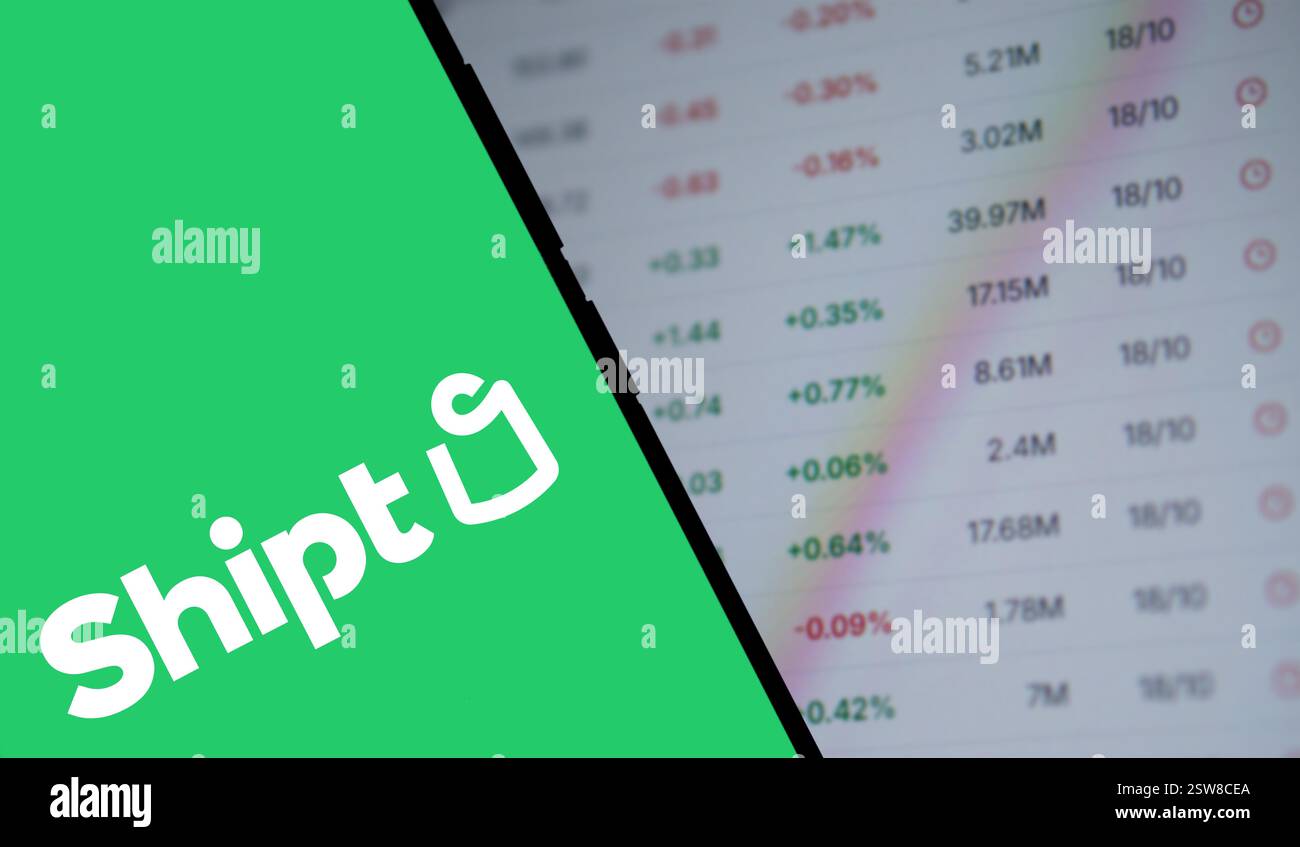 Dhaka, Bangladesh- 24 Oct 2024: Shipt logo is displayed on smartphone ...