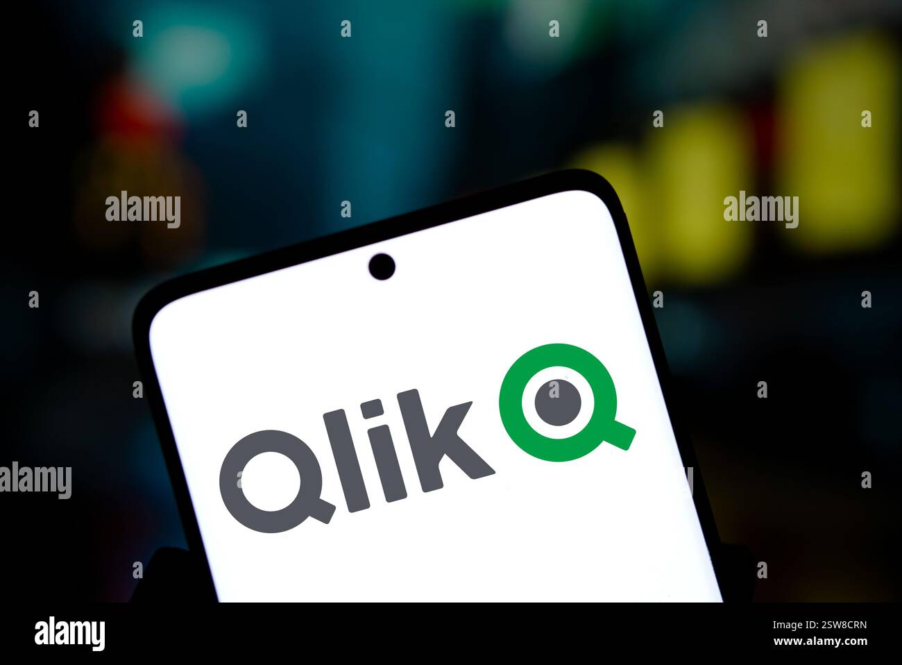 Dhaka, Bangladesh- 24 Oct 2024: Qlik logo is displayed on smartphone ...