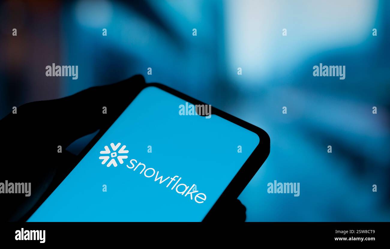 Dhaka, Bangladesh- 24 Oct 2024: Snowflake logo is displayed on ...