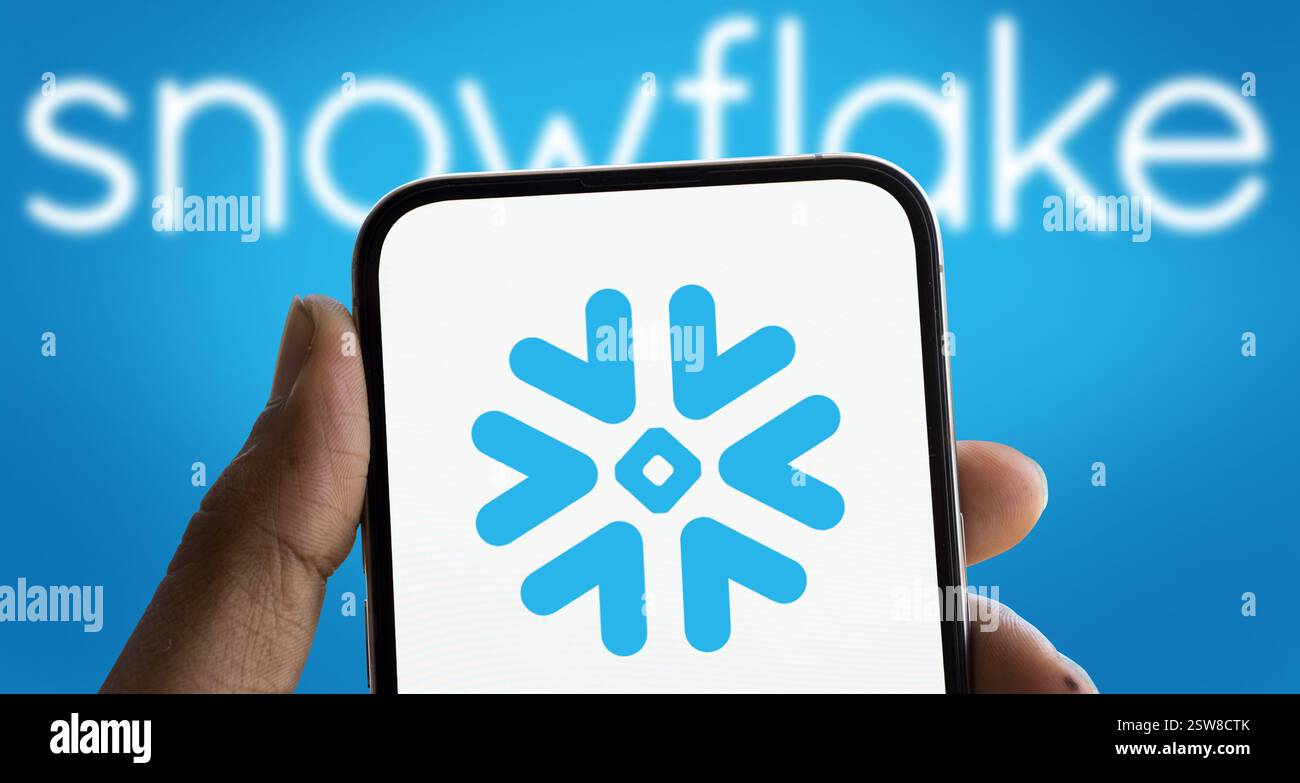 Dhaka, Bangladesh- 24 Oct 2024: Snowflake logo is displayed on ...