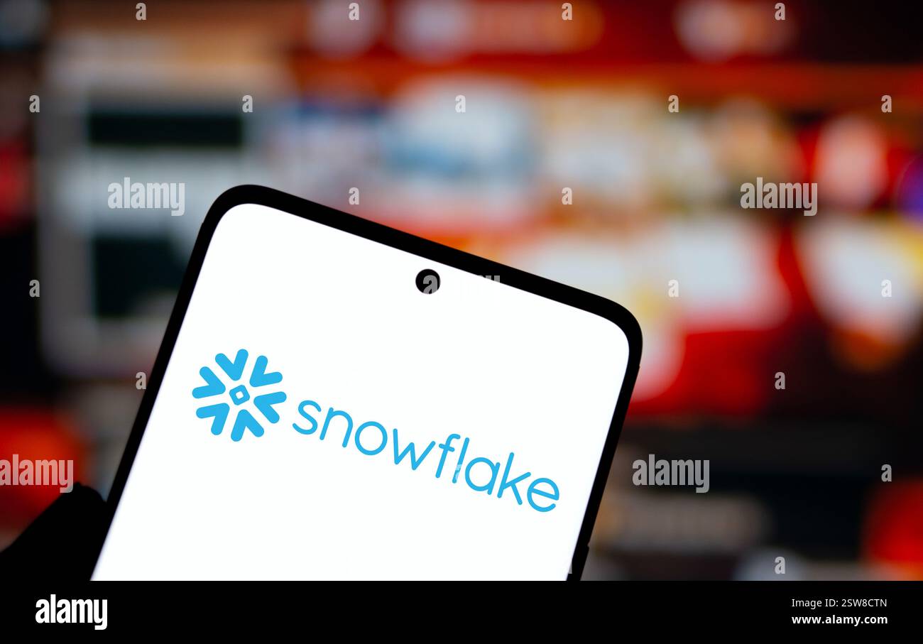 Dhaka, Bangladesh- 24 Oct 2024: Snowflake logo is displayed on ...