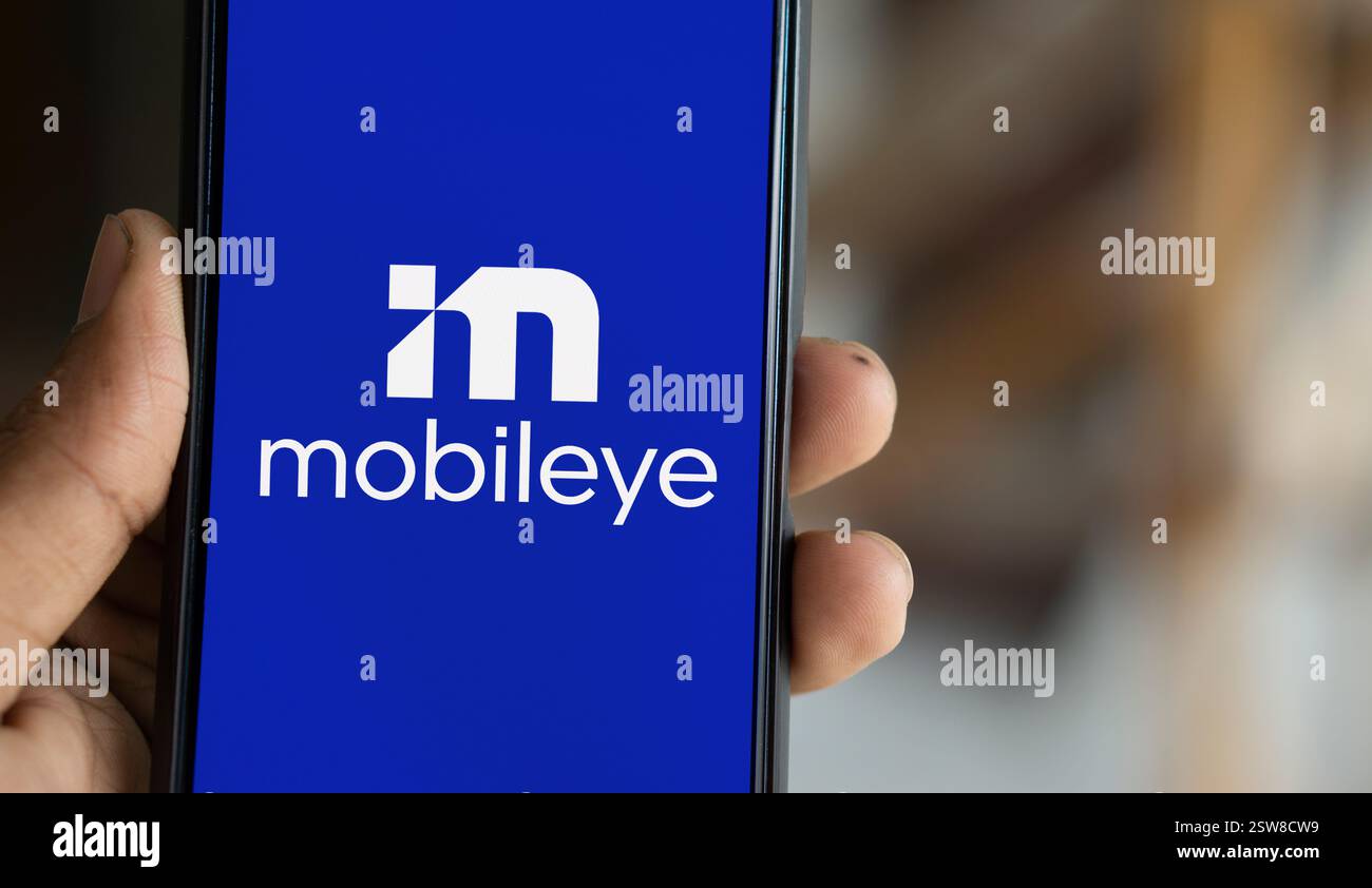 Dhaka, Bangladesh- 24 Oct 2024: Mobileye logo is displayed on ...