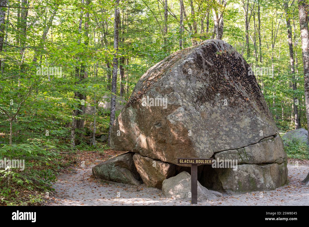 Glacial boulder that was dislodged from the Flume Gorge in the ...