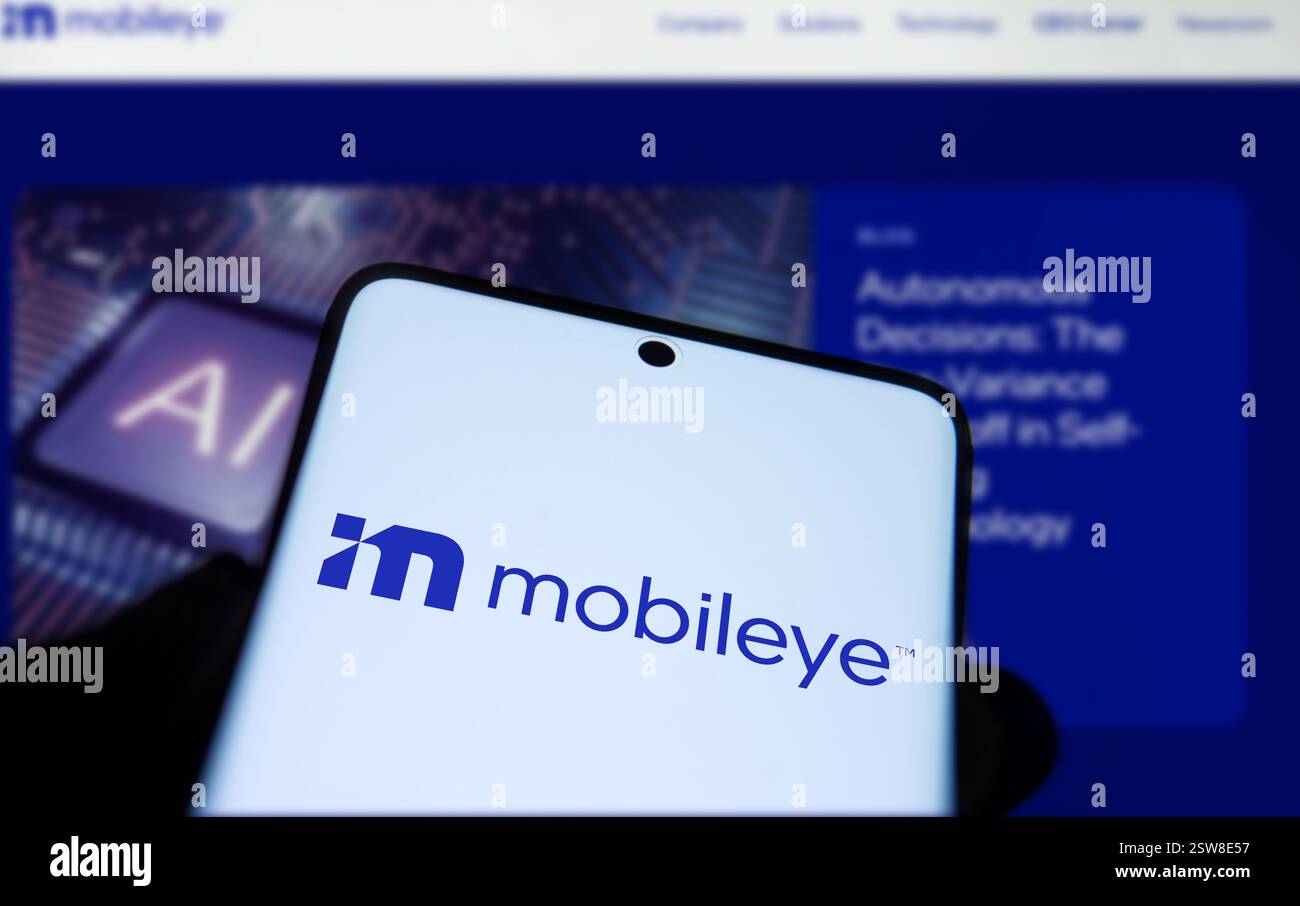 Dhaka, Bangladesh- 24 Oct 2024: Mobileye logo is displayed on ...