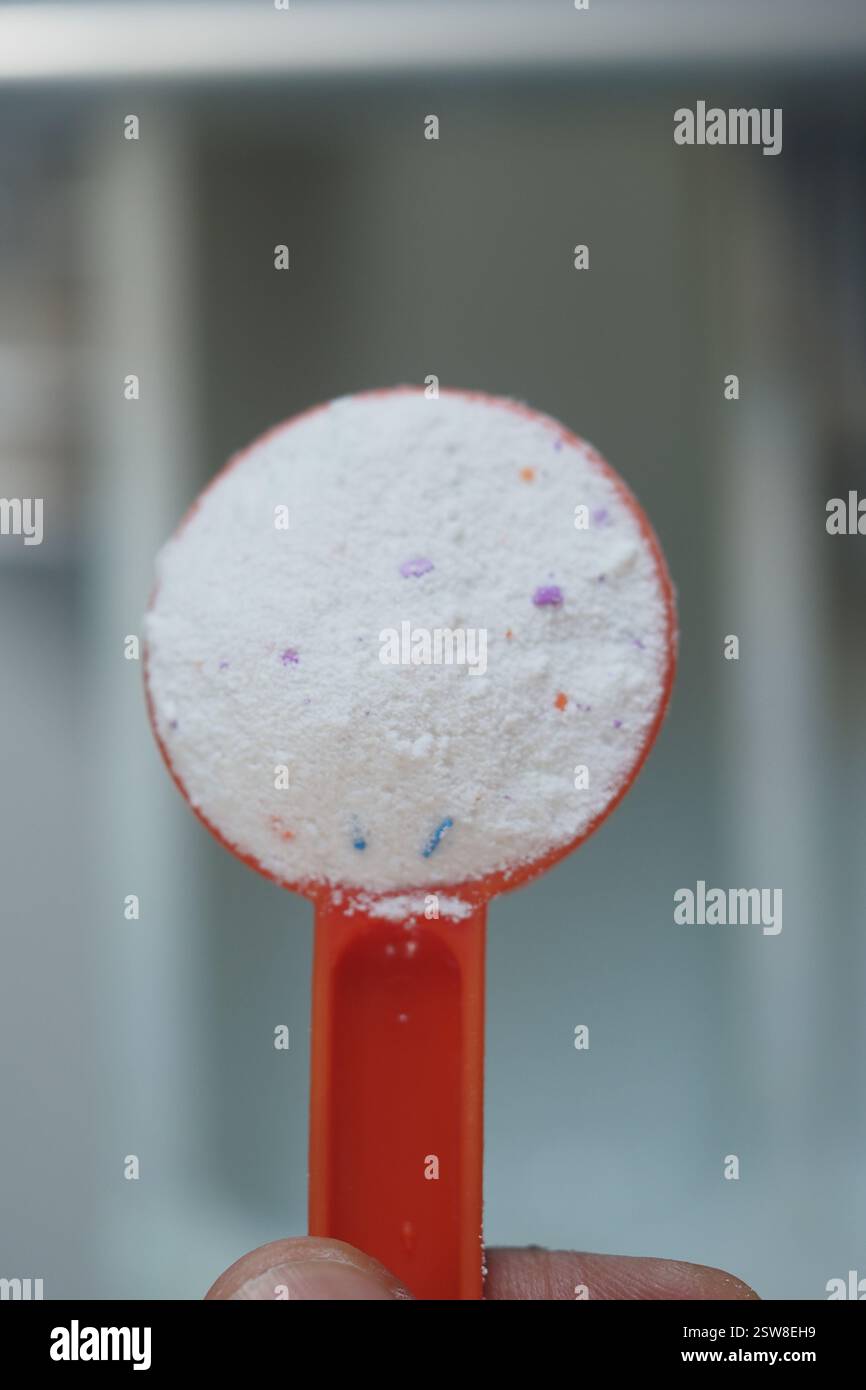 Measuring laundry detergent for a clean wash load every time Stock ...