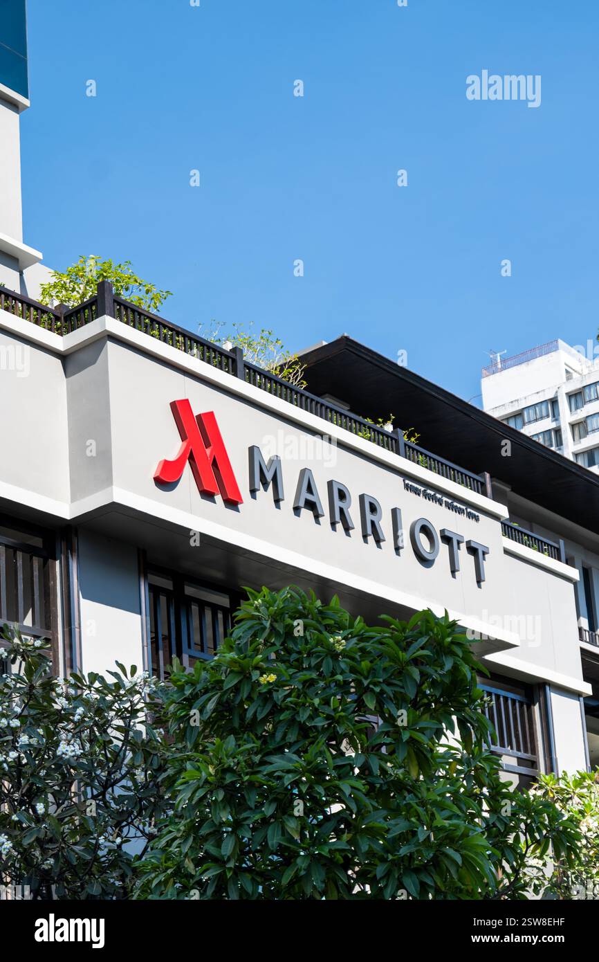 Chiang Mai, Thailand - 12.19.2023: Marriott Hotel with sign, Marriott ...