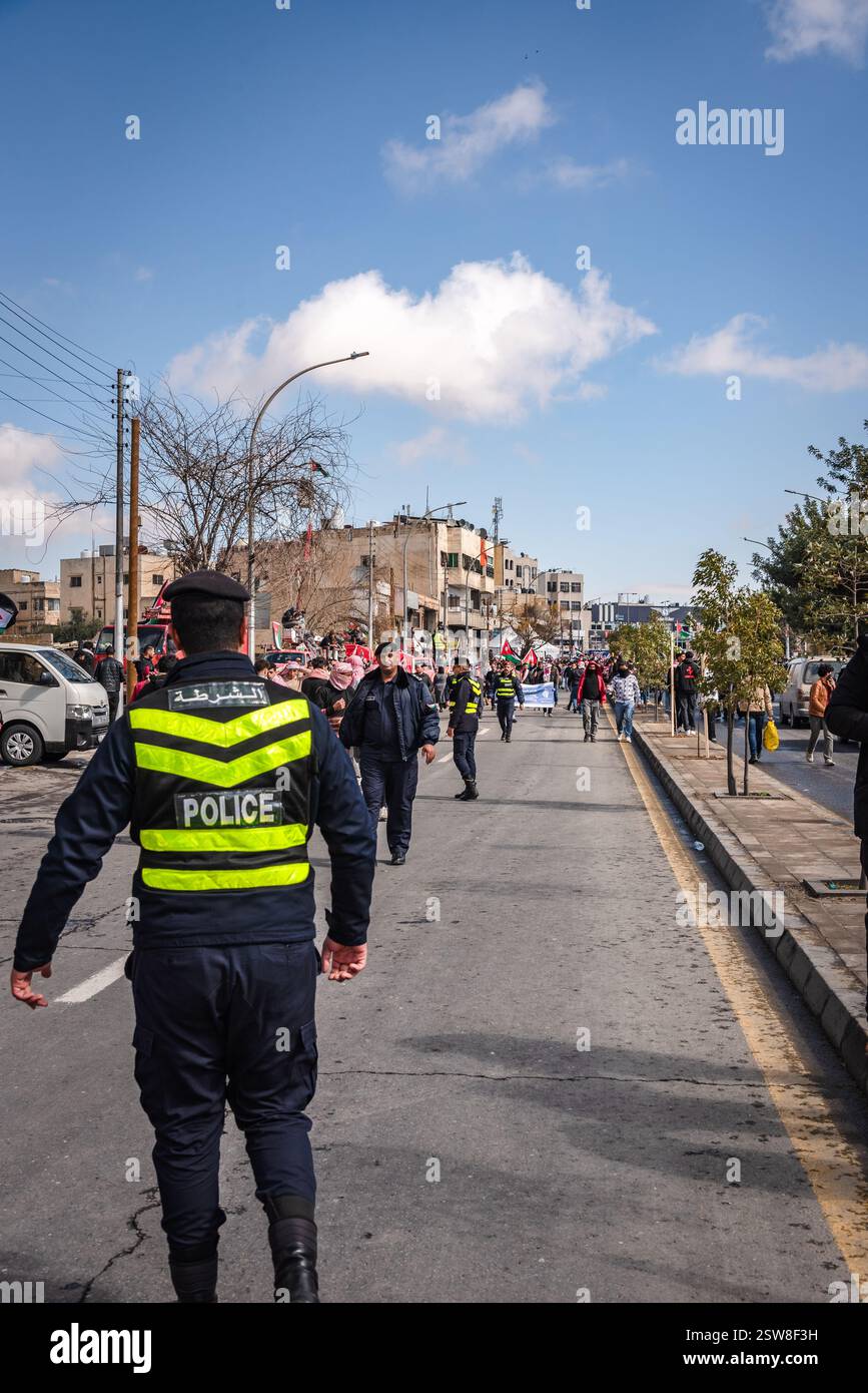 Amman, Jordan on February 14, 2025 Crowds of Jordanians Welcoming King ...