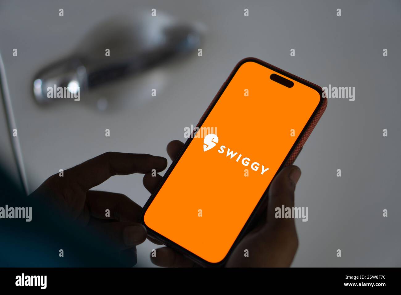 Dhaka, Bangladesh- 25 Oct 2024: Swiggy logo is displayed on smartphone ...