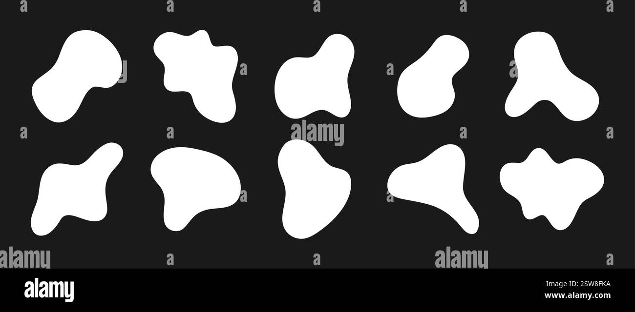 Freeform set. Collection of hand drawn abstract irregular blobs. Trendy minimal designs. Flat ...
